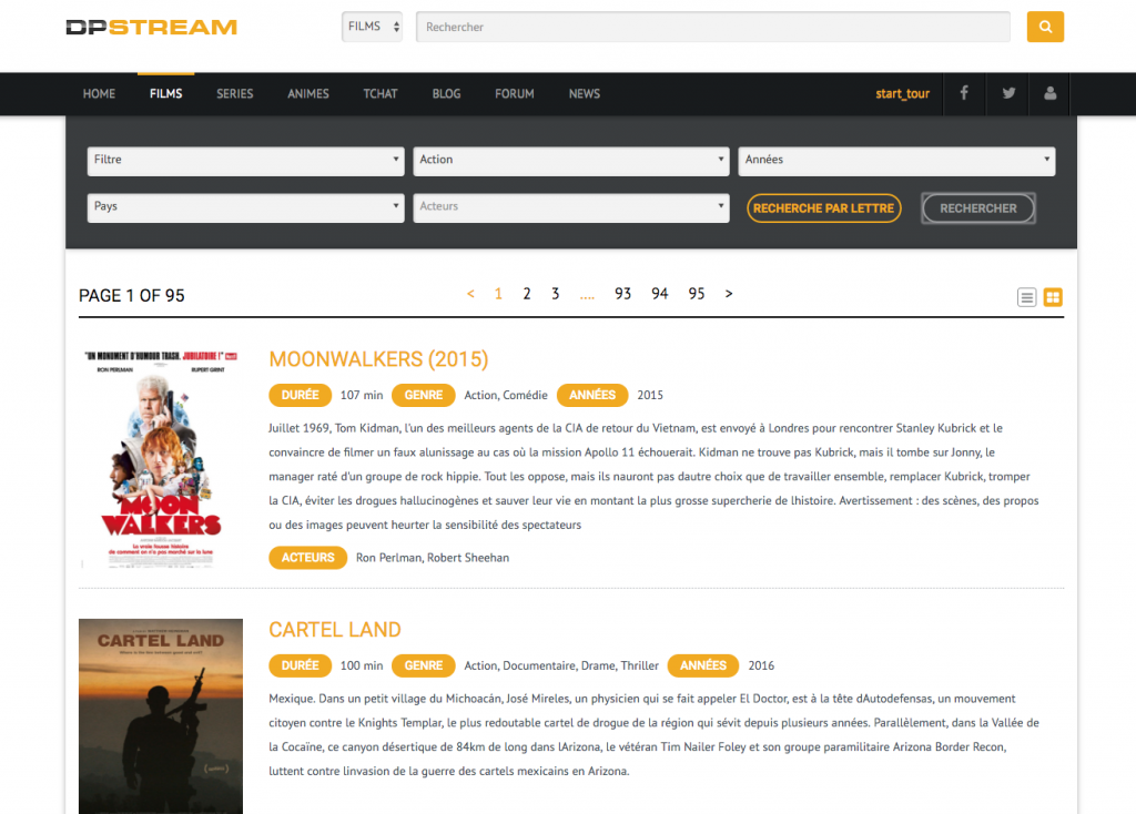 DPStream nouveau design et version premium payante